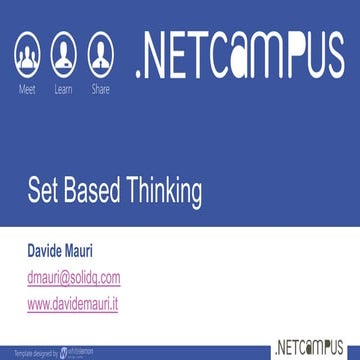 Set Based Thinking | PPTX