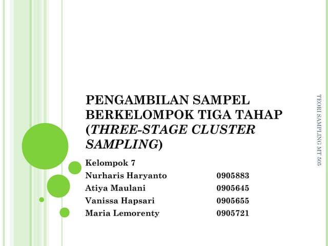 3 Stage Cluster Sampling Ppt