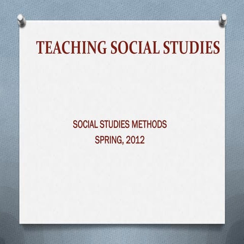 TEACHING SOCIAL STUDIES IN SOCIAL STUDIES | PDF