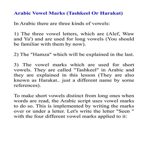 Arabic Letters Of The Alphabet | PDF