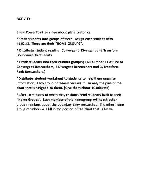 Continental drift theory evidences Activity sheet | DOCX | Geology ...