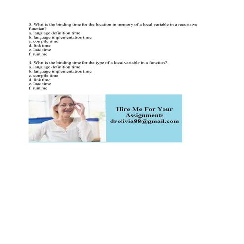 3- What is the binding time for the location in memory of a local vari.pdf