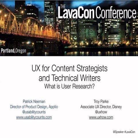 Lavacon: What Is User Research? | PPT