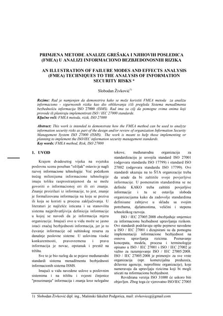 Sigurnost & analiza rizika | PPT