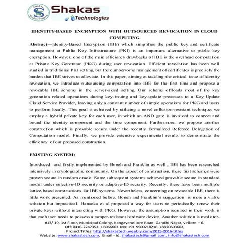 Identity Based Encryption With Outsourced Revocation In Cloud Computing Pdf