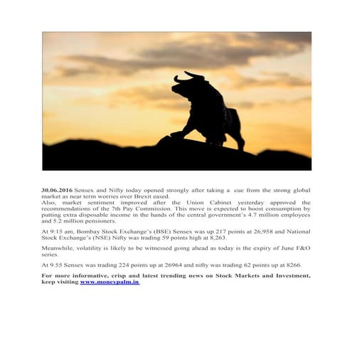 Sensex and Nifty open strong | PDF