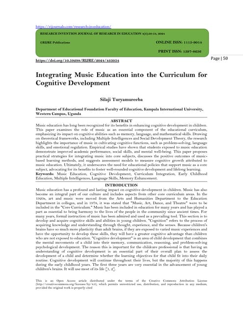 The Impact of Action Songs on Gross Motor Skill Development in ...