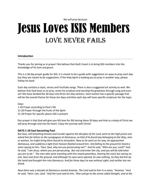 30 Day Prayer Guide For Isis Pdf