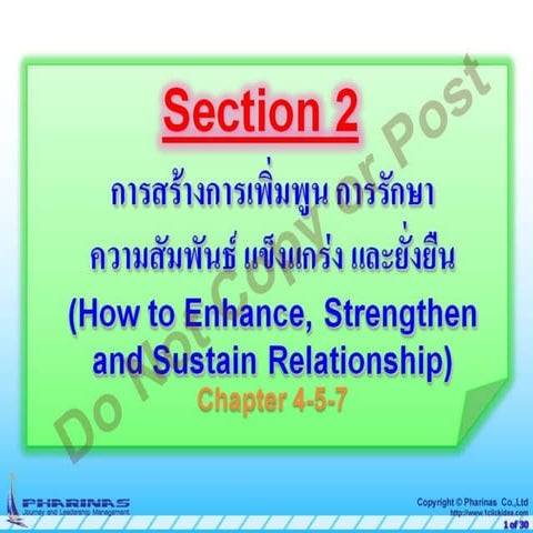how to enhance, strengthen & sustain relationship demo | PPT