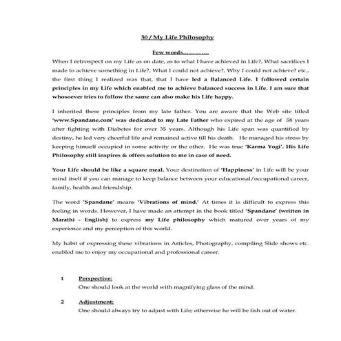 30 my life philosophy | PDF