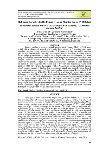 FAKTOR-FAKTOR RISIKO WASTING PADA BALITA | PPT