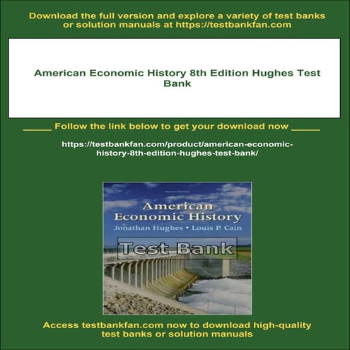 American Economic History 8th Edition Hughes Test Bank | PDF
