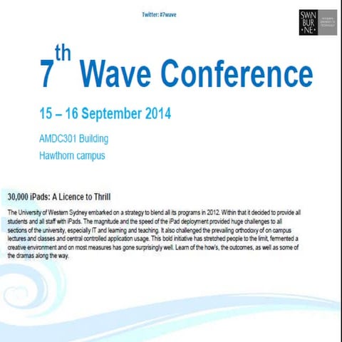 30,000 iPads: A Licence to Thrill - 7th Wave Conference | PPT