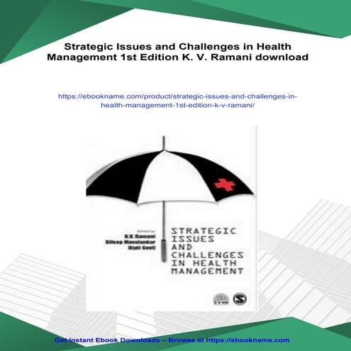 Strategic Issues and Challenges in Health Management 1st Edition K. V ...
