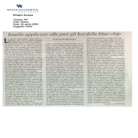 30.04.09 Mf Ifrs Per Le Pmi | PDF