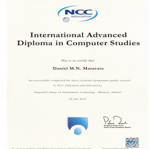 International Advanced Diploma in Computer Studies | PDF