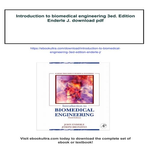 Introduction to biomedical engineering 3ed. Edition Enderle J. | PDF
