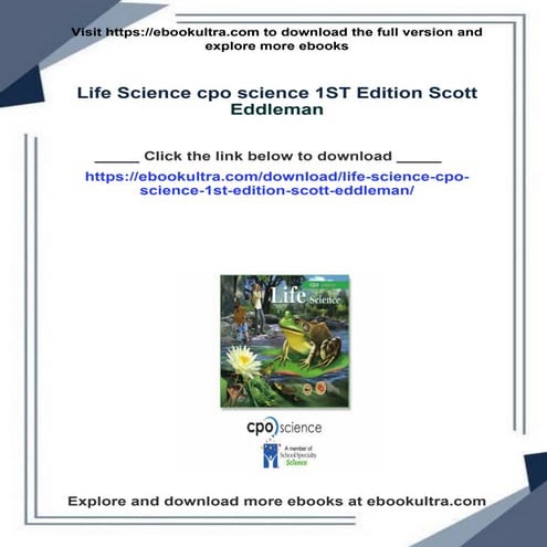 Life Science cpo science 1ST Edition Scott Eddleman | PDF