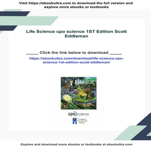 Life Science cpo science 1ST Edition Scott Eddleman | PDF