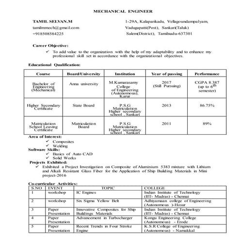 RESUME ASHOK LEYLAND | DOCX