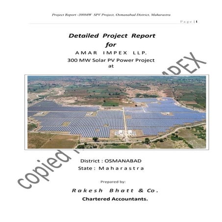 300MW AMAR IMPEX Solar Project at Usmanabad, Maharatsra | PDF