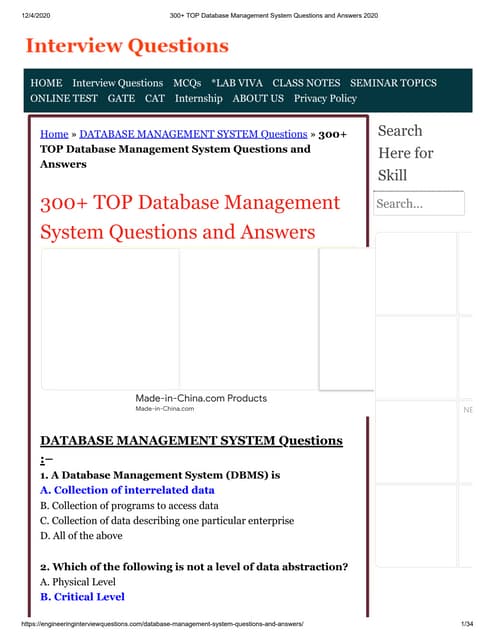 Fundamentals Of Database Systems Questions And Answers Pdf