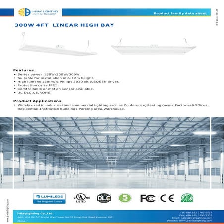 300 w 4f led linear high bay lighting fixtures-J-Ray Lighting | PDF