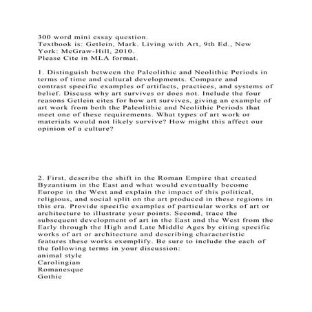 300 word mini essay question.Textbook is Getlein, Mark. Living wi.docx