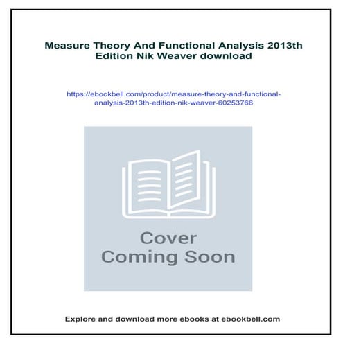 Measure Theory And Functional Analysis 2013th Edition Nik Weaver | PDF