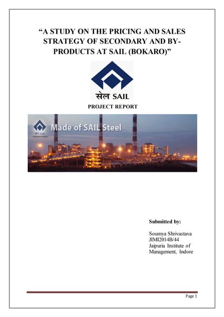 Sujit kumar mahato report on bsl (sail) | PDF Sujit kumar mahato report on bsl (sail) | PDF