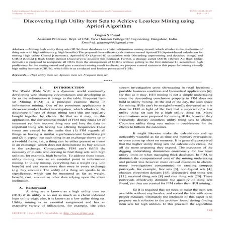 Discovering High Utility Item Sets To Achieve Lossless Mining Using 3915