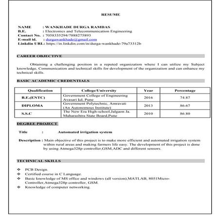 durga resume new | DOC