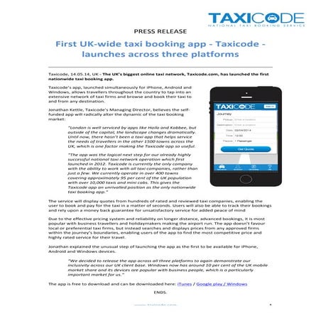 TaxicodePressRelease-20140514 | PDF