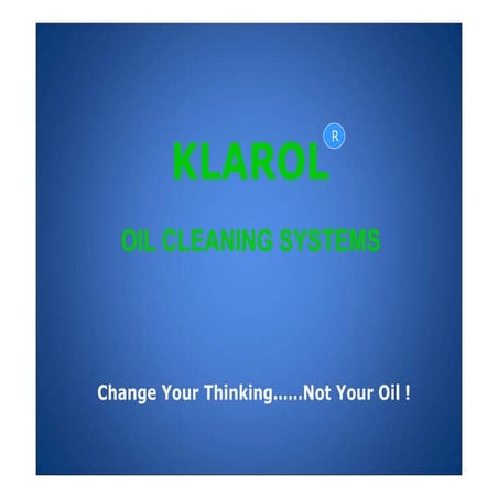 Industrial Oil Cleaning Systems & Purification Systems by Klassic ...