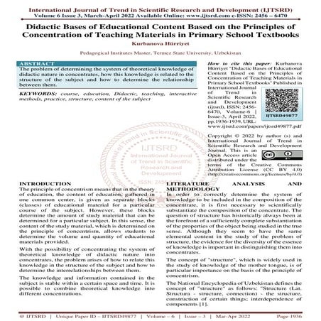 Didactic Bases of Educational Content Based on the Principles of ...