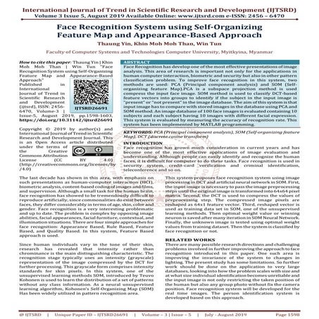 Face Recognition System Using Self Organizing Feature Map And
