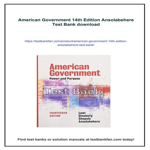 American Government 14th Edition Ansolabehere Test Bank | PDF