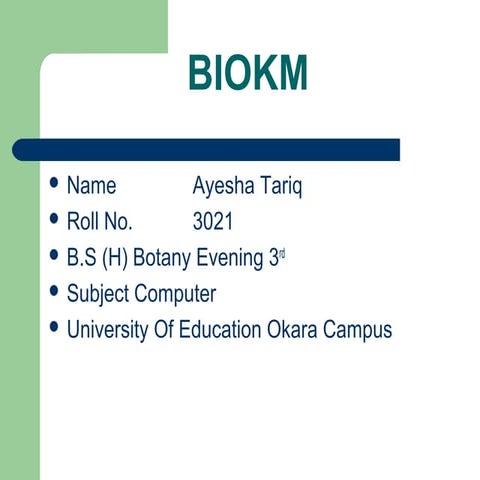 BIOKM | PPT | Computing | Technology & Computing