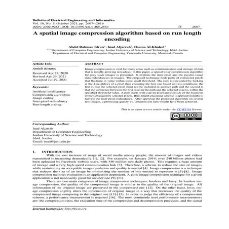 A Spatial Image Compression Algorithm Based On Run Length Encoding Pdf 