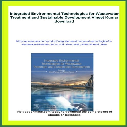 Integrated Environmental Technologies for Wastewater Treatment and Sustainable Development ...