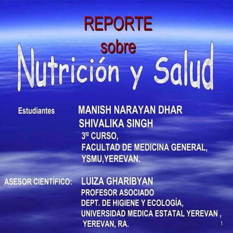 Nutrición y salud; Unidad 1 8°. Presentación Unidad Didáctica. | PPTX
