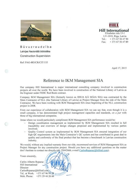 Reference letter IKM from HILL 2013 EN | PDF