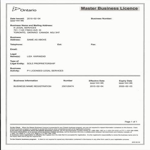 K Legal Services Master Licence | PDF