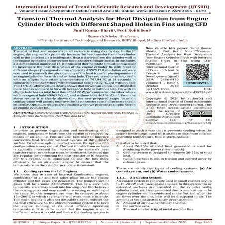 Transient Thermal Analysis for Heat Dissipation from Engine Cylinder ...