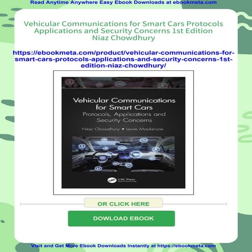 Vehicular Communications For Smart Cars Protocols Applications And