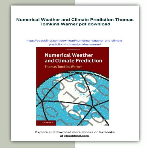 Numerical Weather and Climate Prediction Thomas Tomkins Warner | PDF