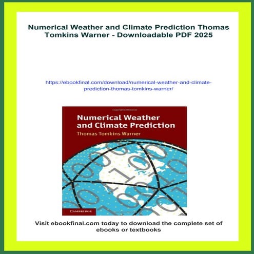 Numerical Weather and Climate Prediction Thomas Tomkins Warner | PDF