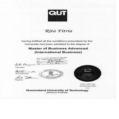 Certificate QUT | PDF