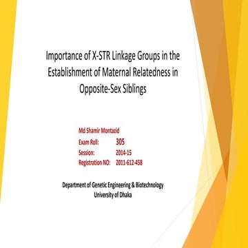 Importance of X-STR Linkage Groups in the Establishment of Maternal ...