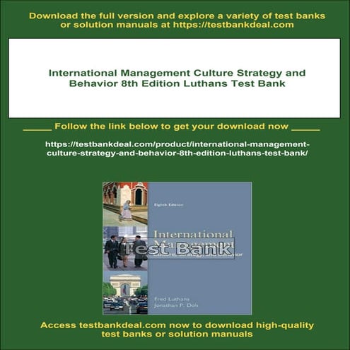 International Management Culture Strategy and Behavior 8th Edition ...
